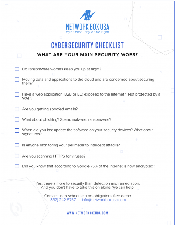 Cybersecurity Checklist – Network Box USA